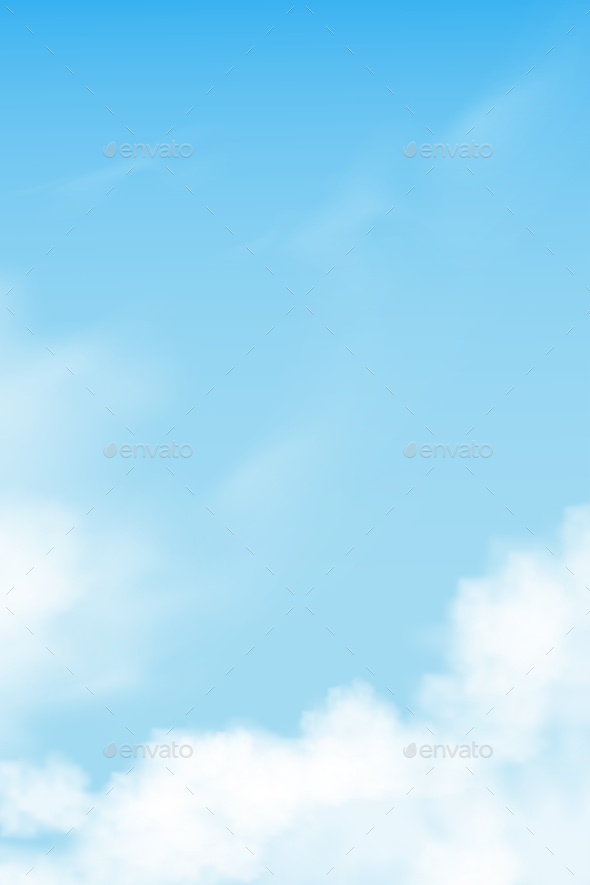 Sky Blue with clouds background,Vertical Vector Cartoon 3D Sky Cloudy Altostratus with Day light ...